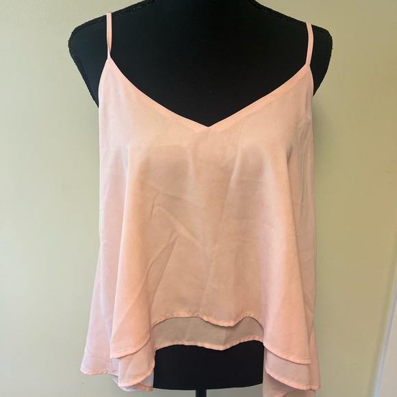 Tops | Baby Pink High Low Spaghetti Strap Top Low Back | Poshmark